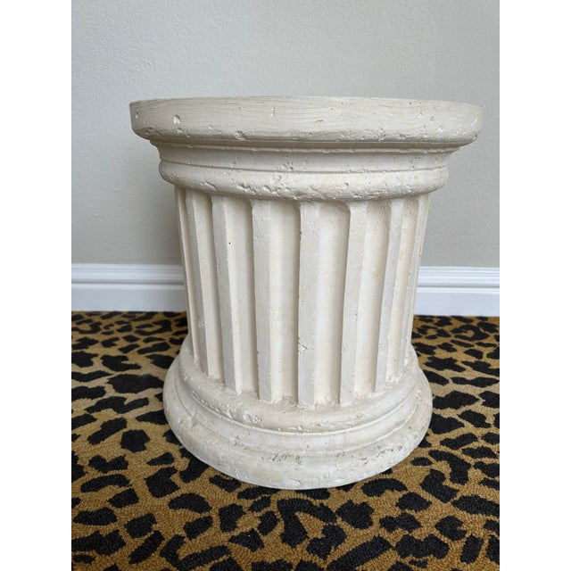Vintage 1980’s Fluted Plaster Side Table | Chairish