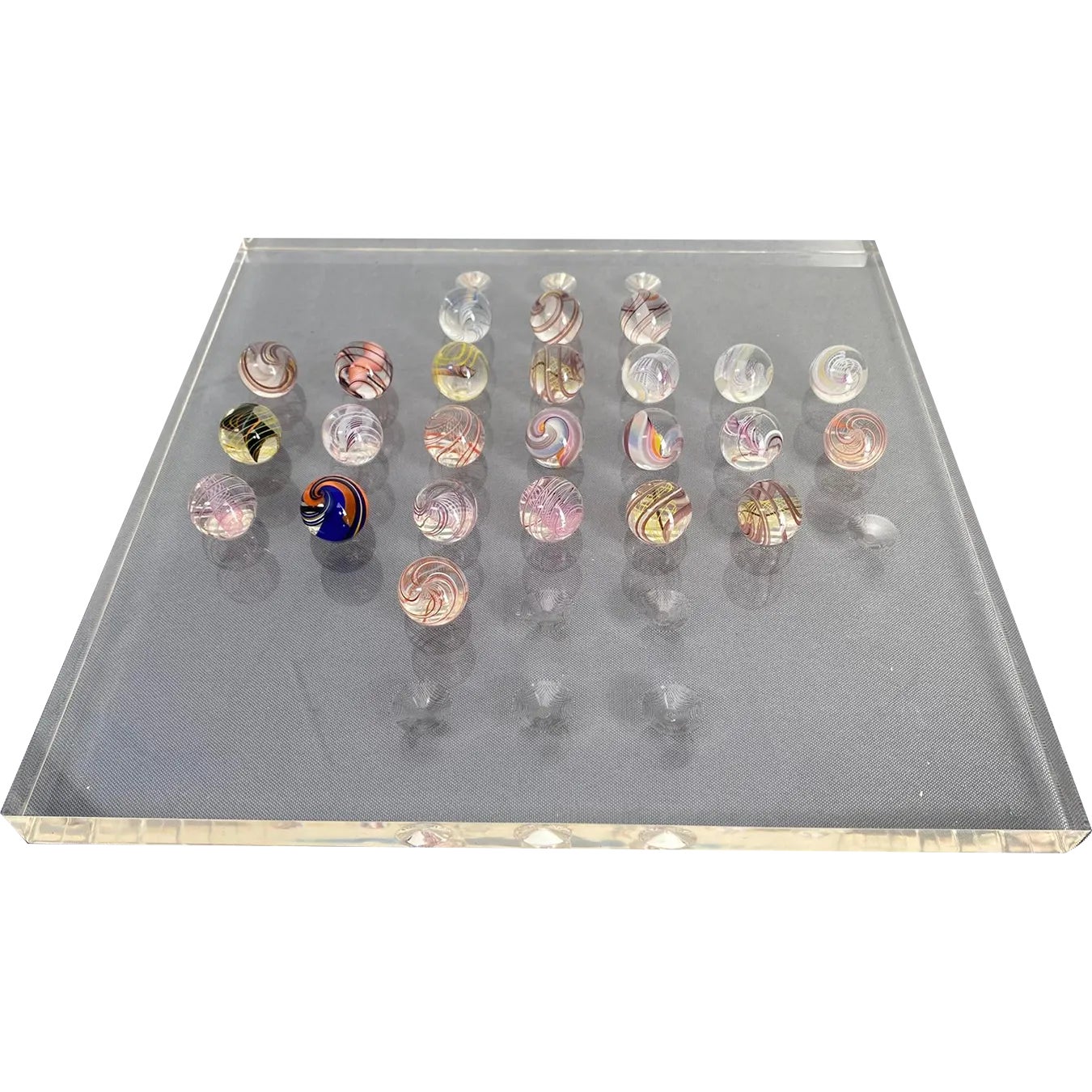 Late 20th Century German Marbles on Lucite Game Board - 25 Pieces ...