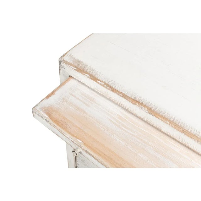 Rustic Antiqued White Stand | Chairish