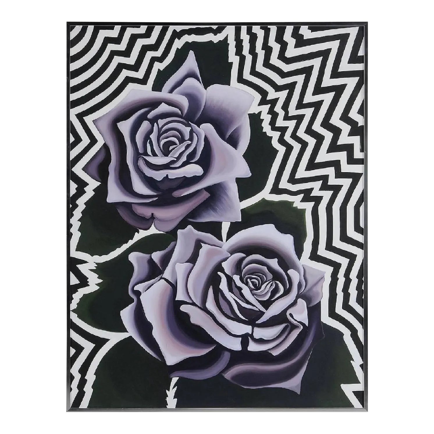 Lowell Nesbitt, Two Violet Roses 1974, Op Art Floral Oil on Canvas ...