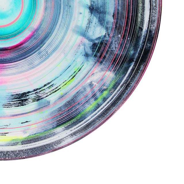 2022 "Space Cowboy Ii" Neon Teal, Pink, Teal, and Dark Blue Op Art ...