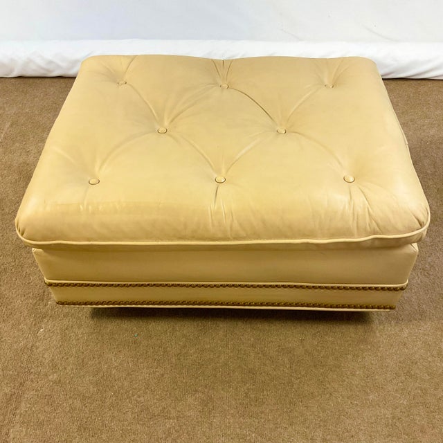 1990s Vintage Hancock & Moore English Tufted Leather Club Chair-Ottoman ...