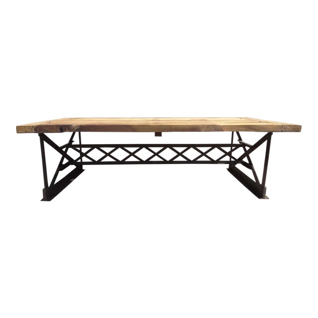 Urban Industrial Metal Rivet Truss Surfboard Coffee Table | Chairish