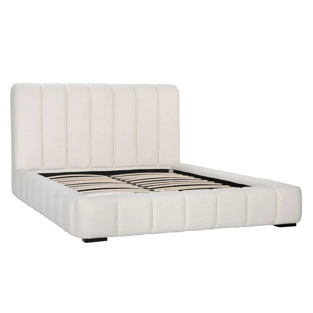 Torrey Tufted Off-White Queen Bed Frame | Chairish