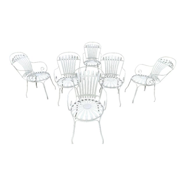 Vintage Iron Francois Carre Style Starburst Pinwheel Chairs by Unopiù ...