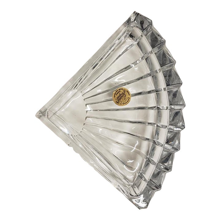 1980s Genuine Lead Crystal Triangular Shell Dish by Cristal D'Arques ...