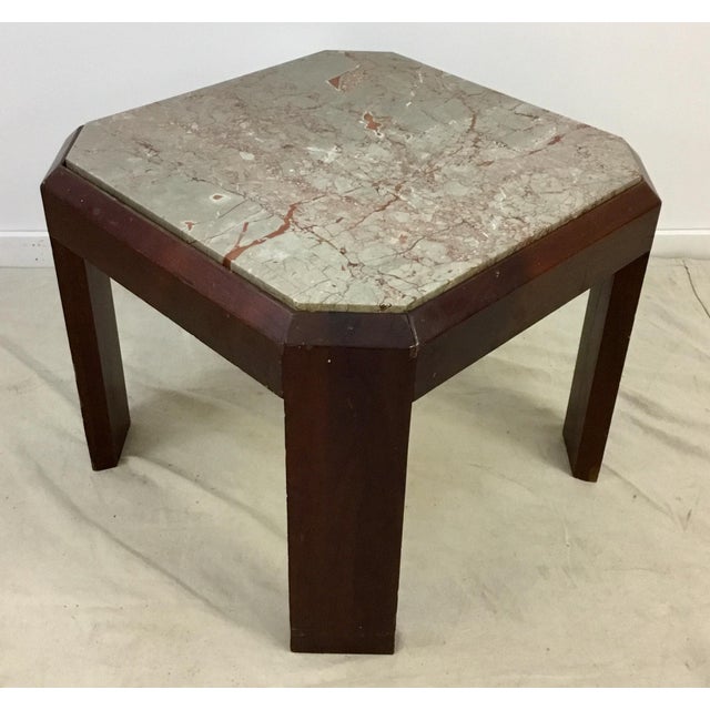 Vintage Marble Top Occasional Stand | Chairish