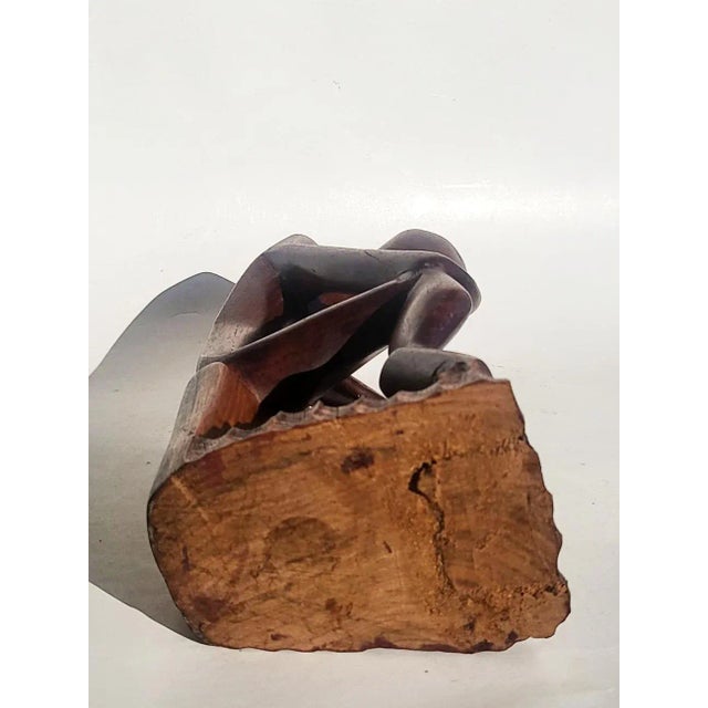 1960s Carved Wood Thinking Man Sculpture | Chairish