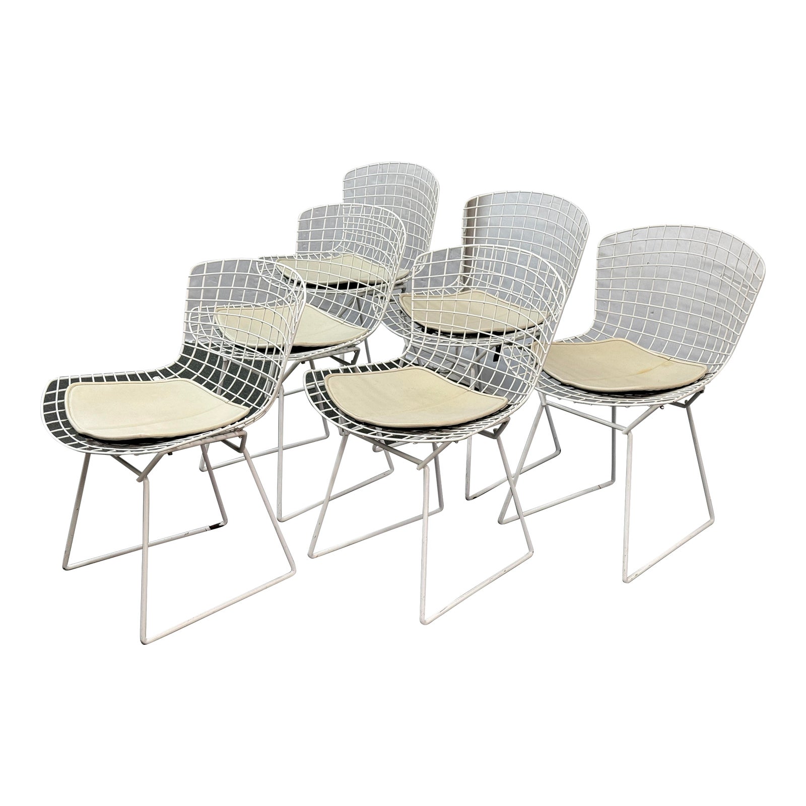 Knoll Harry Bertoia Model 420 Wire Chairs, Set of Six | Chairish