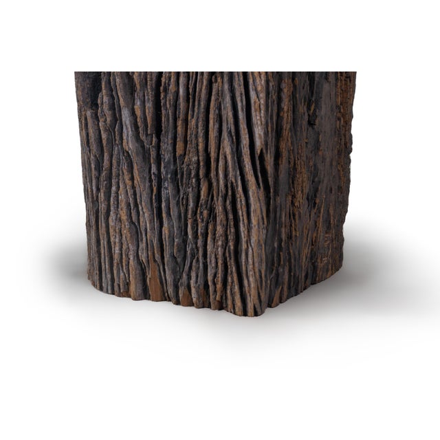 Late 20th Century Short Dutch Canal Post in Weathered Iron Wood. | Chairish