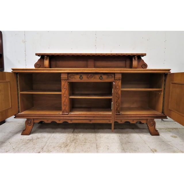 Vintage French Carved Sideboard or Buffet With 1/4 Canopy | Chairish