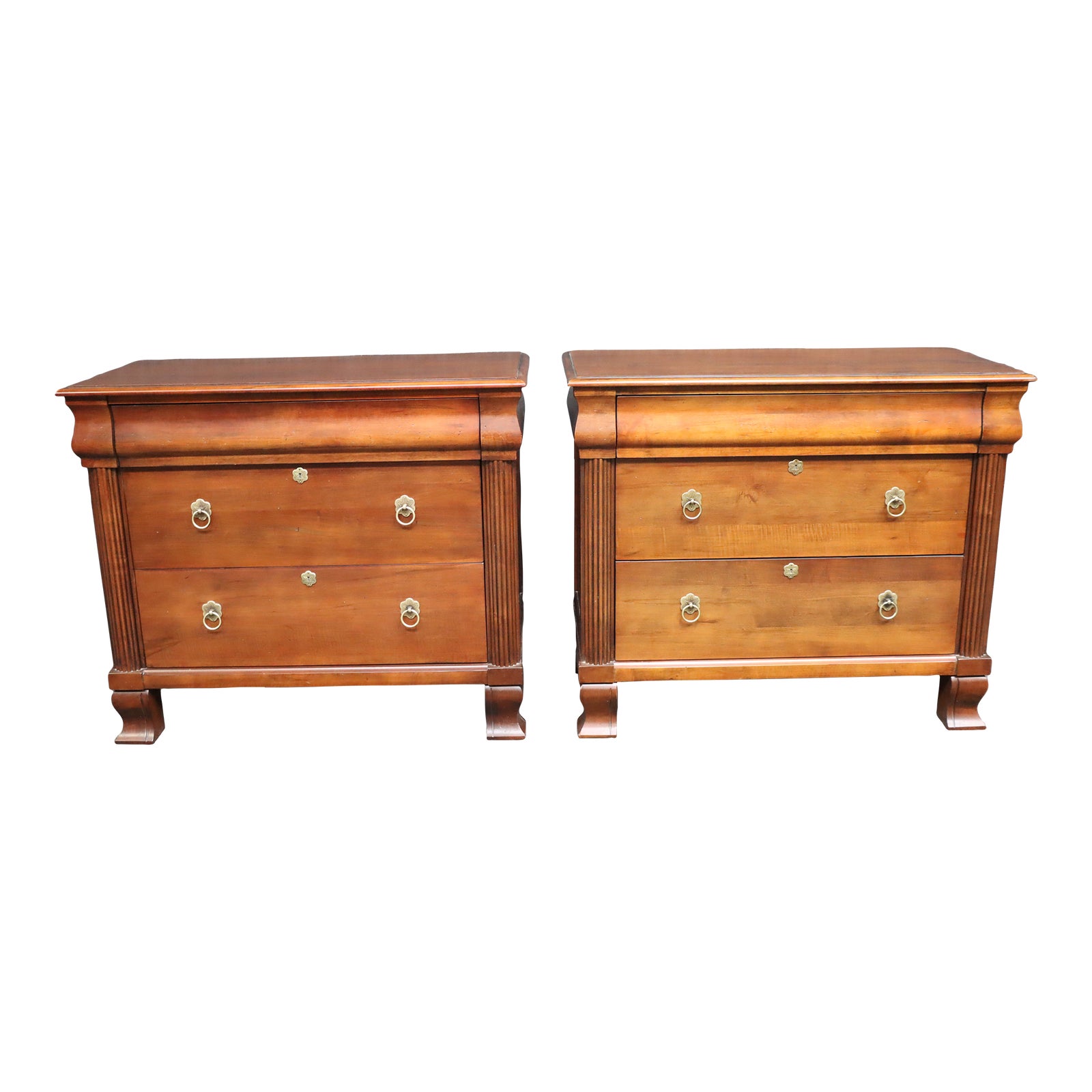 Ethan Allen British Classics Cherry Nightstands/Pair | Chairish