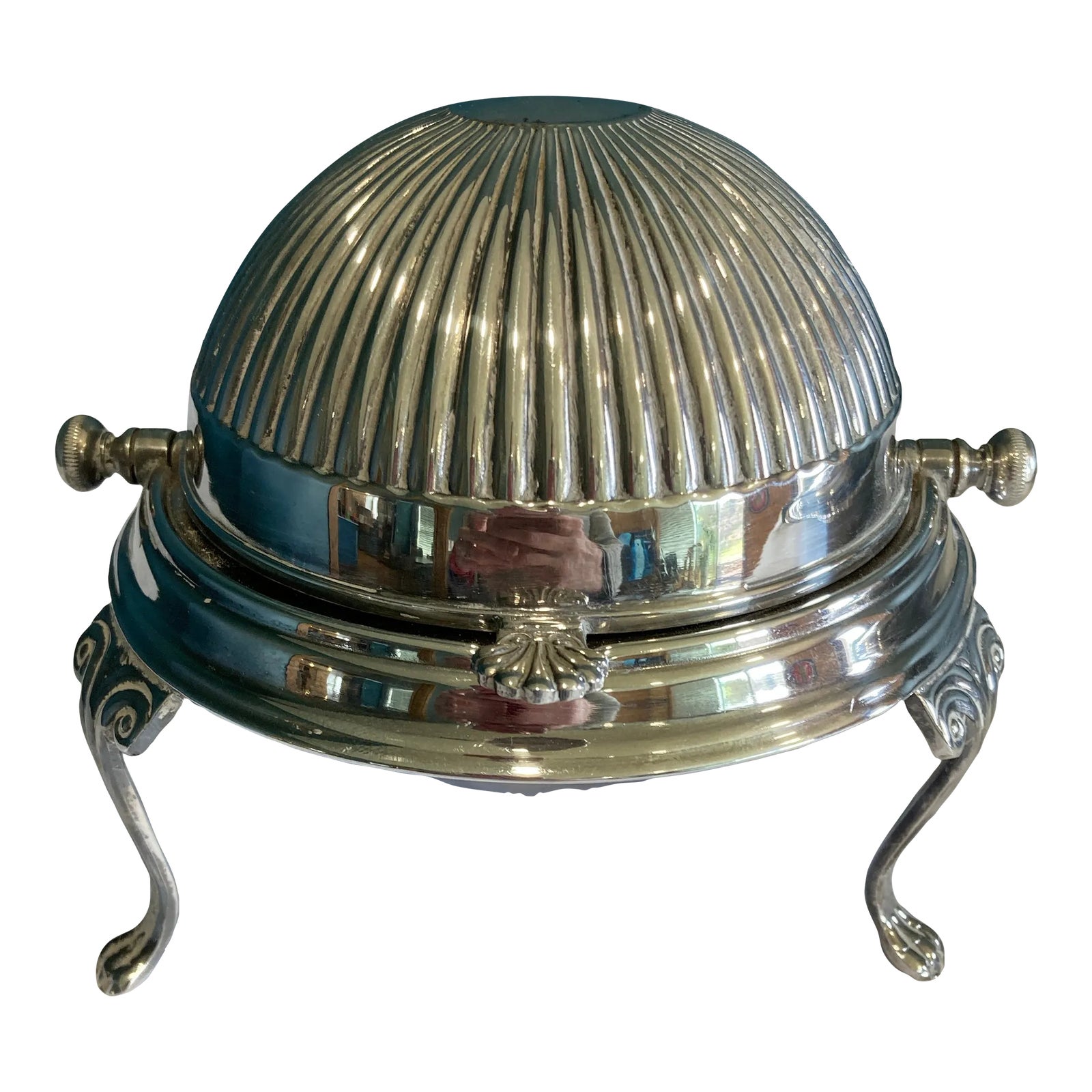 Antique Sheffield England Silver Plate Rolling Dome Butter Server ...