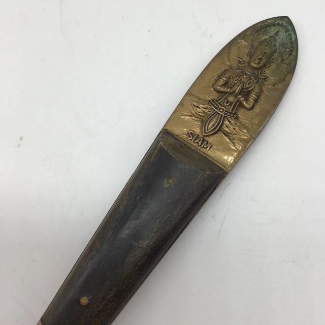 Vintage Siam Brass Buddha and Wood Salad Spoon and Fork Serving Set- 2 ...