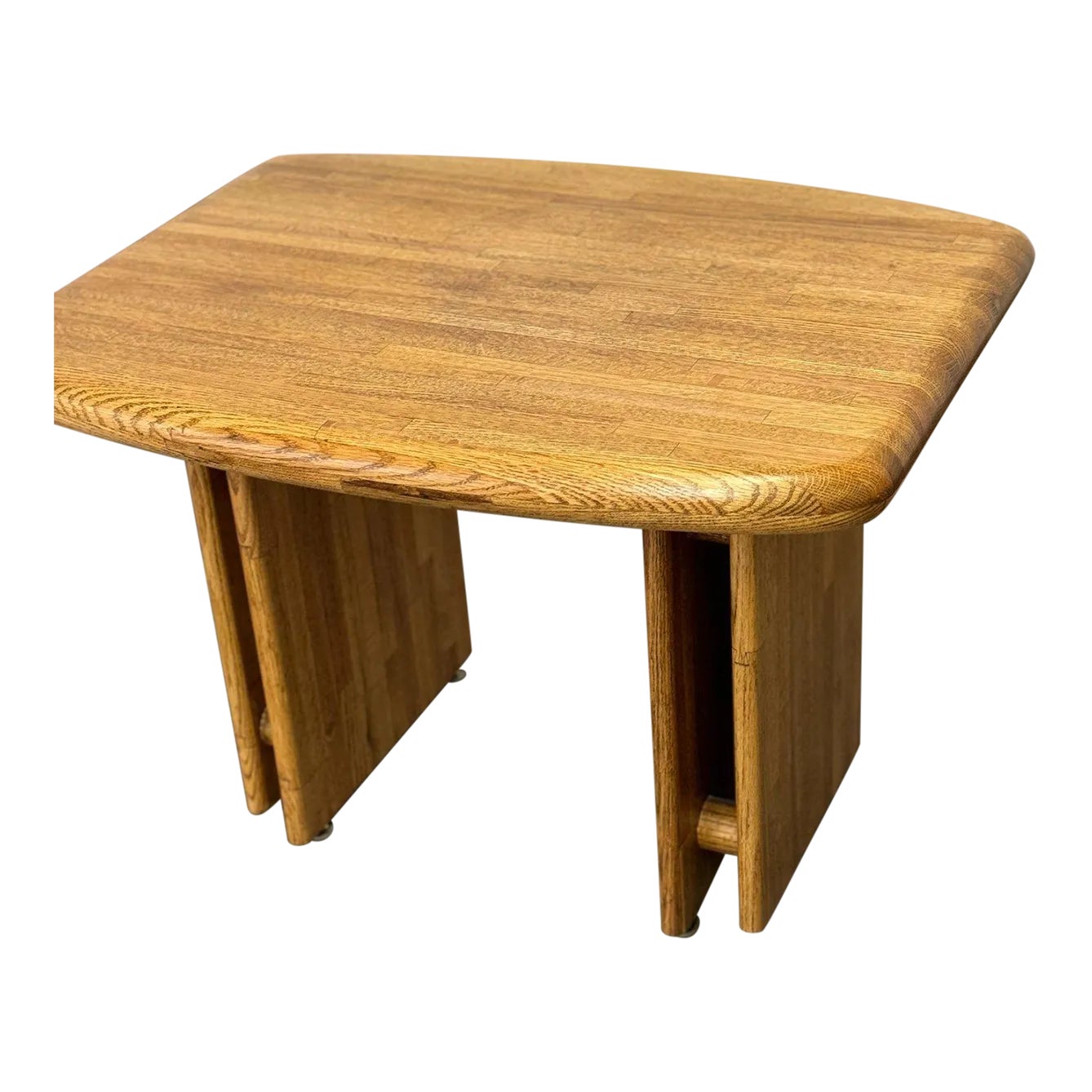 1990s Post Modern Oak Side Tables - Sold Separately | Chairish