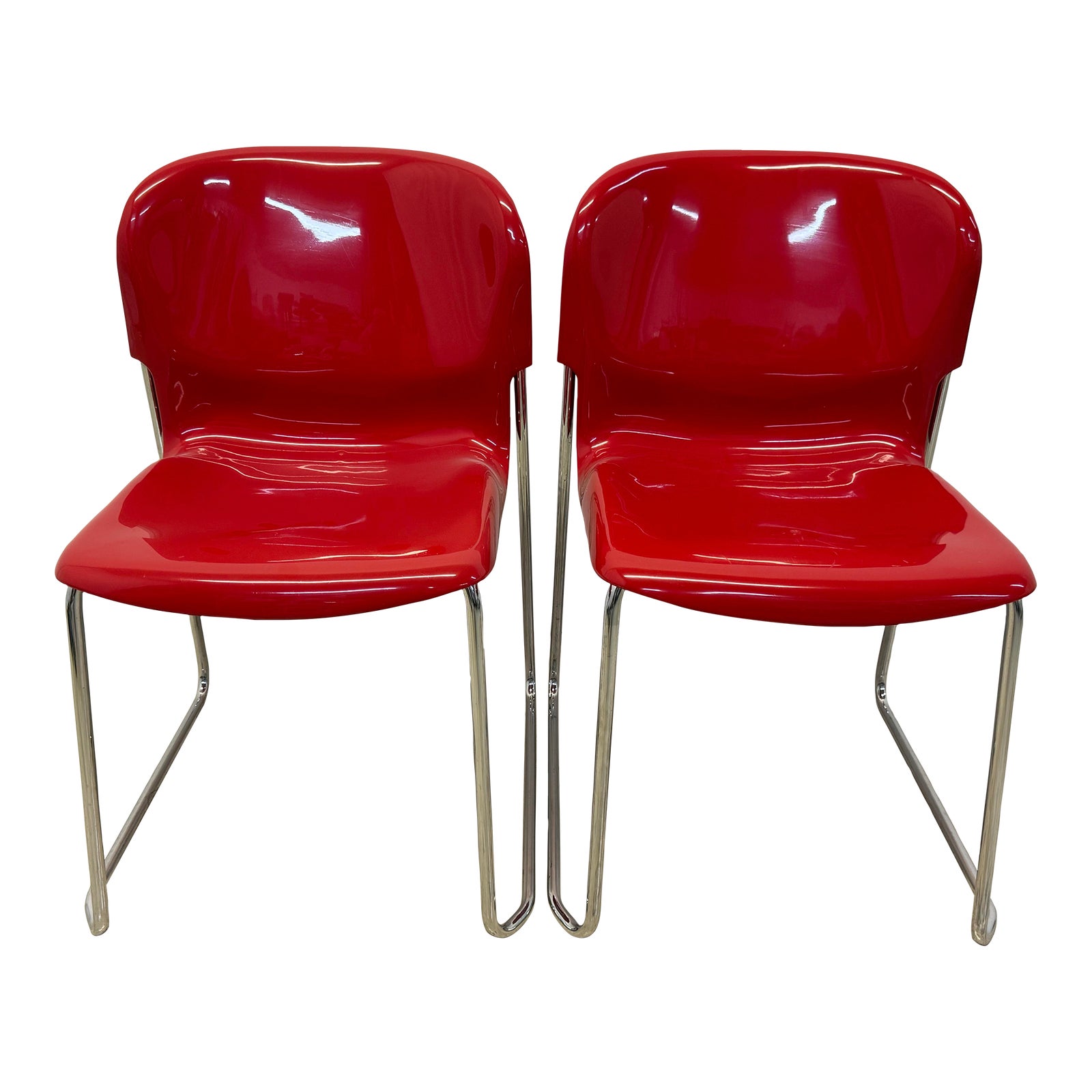 Gerd Lange Red Dsm400k Nova Chairs for Atelier International - a Pair | Chairish