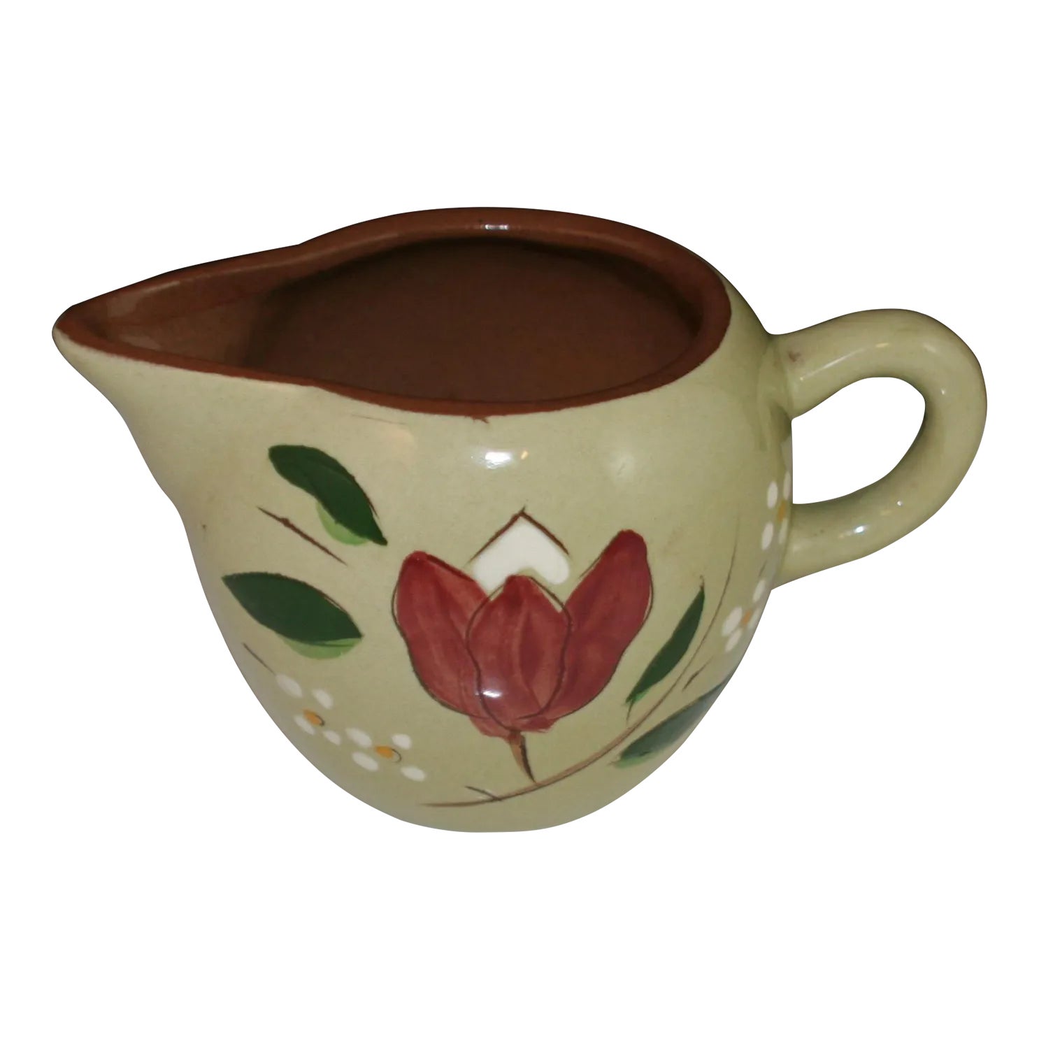 Mid Century Stangl Pottery Magnolia Pattern Hand Crafted Creamer | Chairish