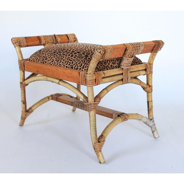 Vintage Bamboo Vanity Seat or Stool | Chairish