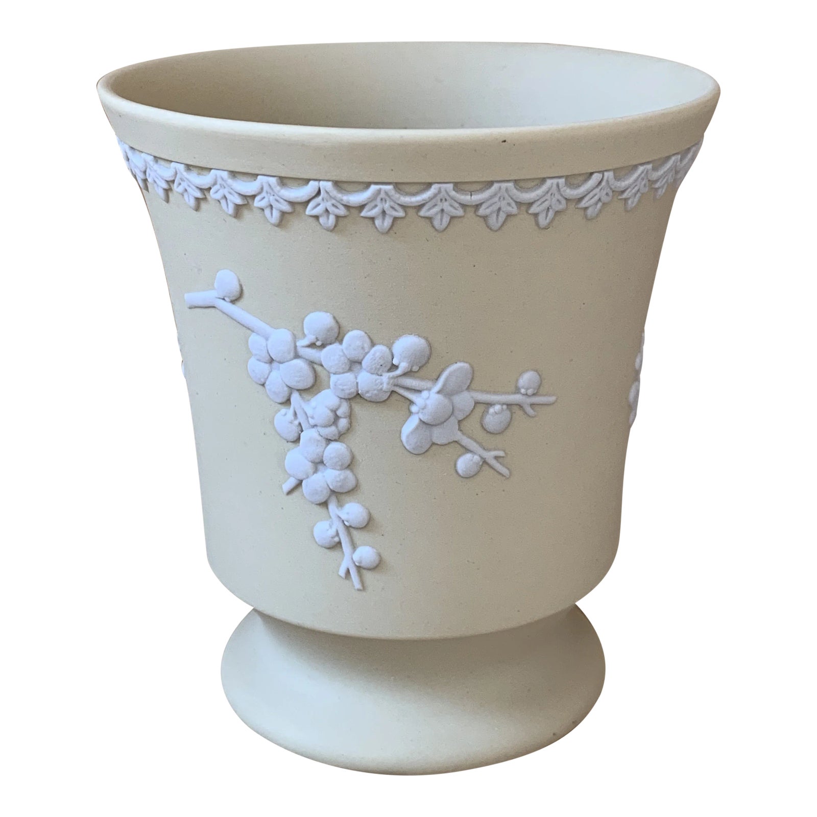 Wedgwood Prunus Yellow Cachepot | Chairish