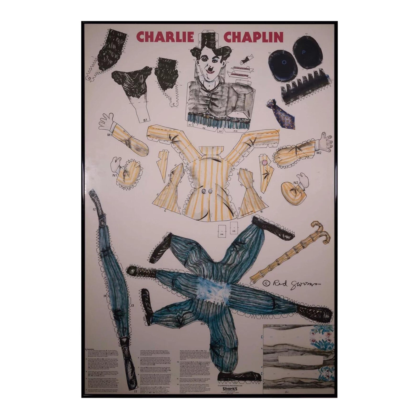 Red Grooms Charlie Chaplin Contemporary Pop Art Lithograph Poster ...