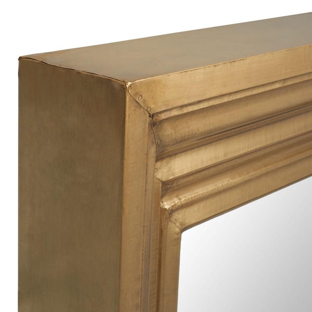 Kerry Small Rectangle Wall Mirror - Brass | Chairish