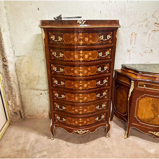 Napoleon II Style Commode With Gold Details | Chairish
