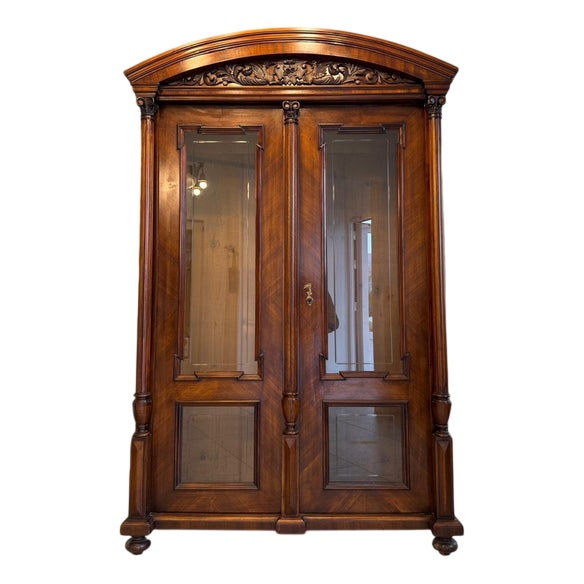 Gründerzeit Walnut Veneered Display Cabinet | Chairish