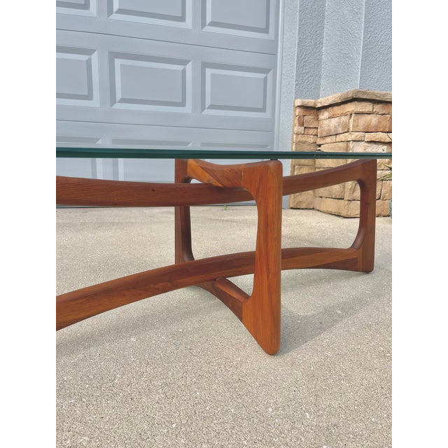 Mid Century Modern Ribbon Coffee Table With Oval Glass Top by Adrian ...