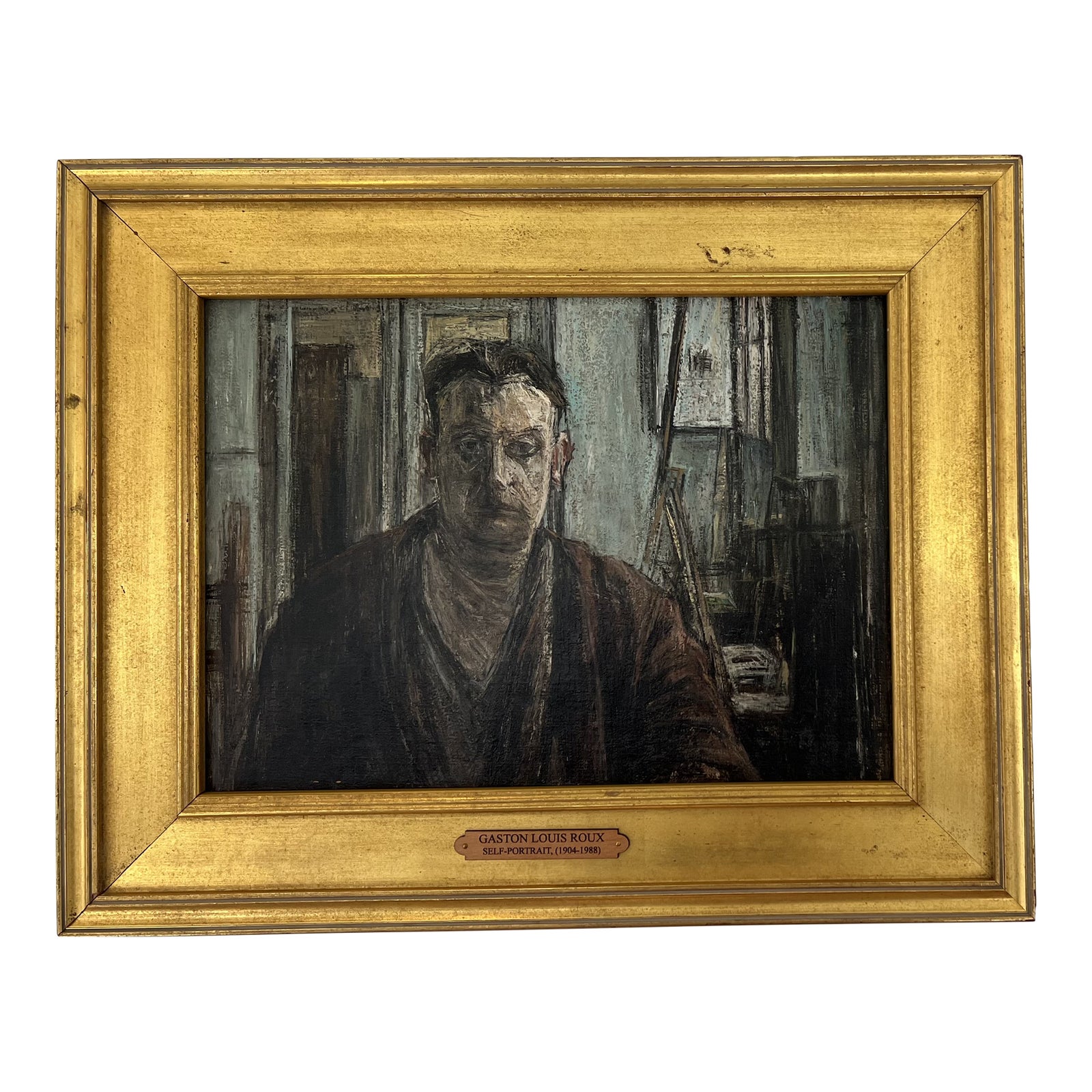1950s Expressionist Self-Portrait Oil Painting by Gaston Louis Roux ...