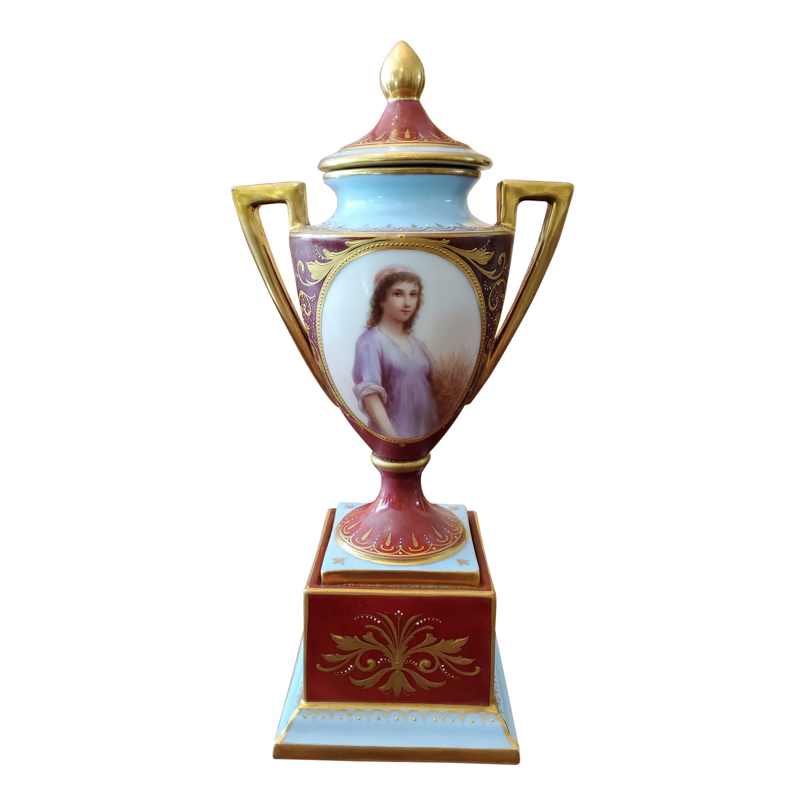 Antique Royal Vienna Ruth Portrait Urn | Chairish
