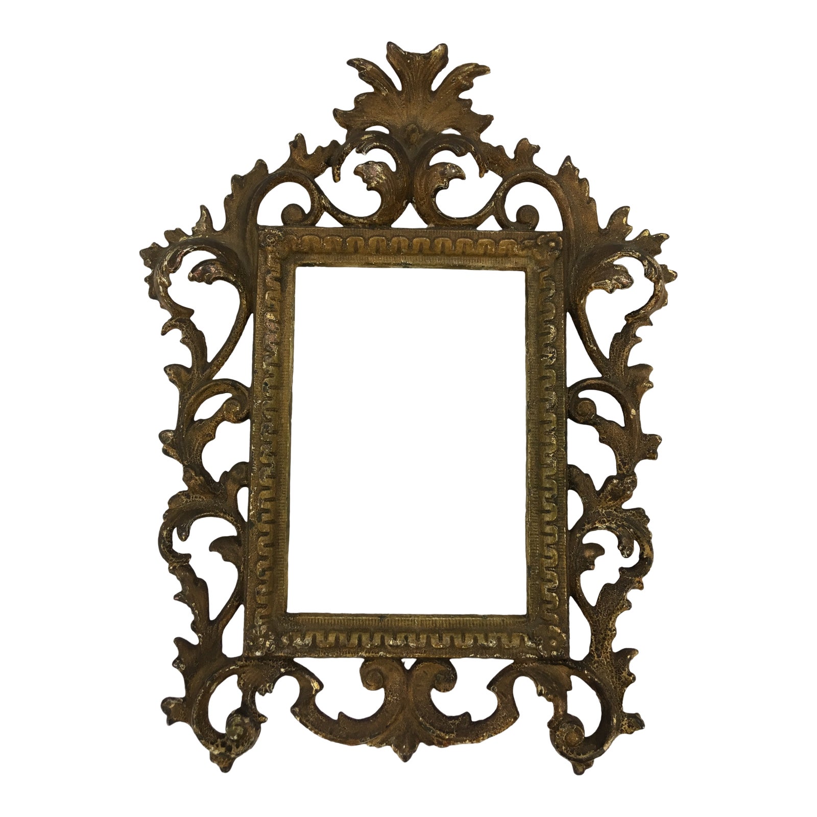 Antique Brass Toned Metal Frame | Chairish