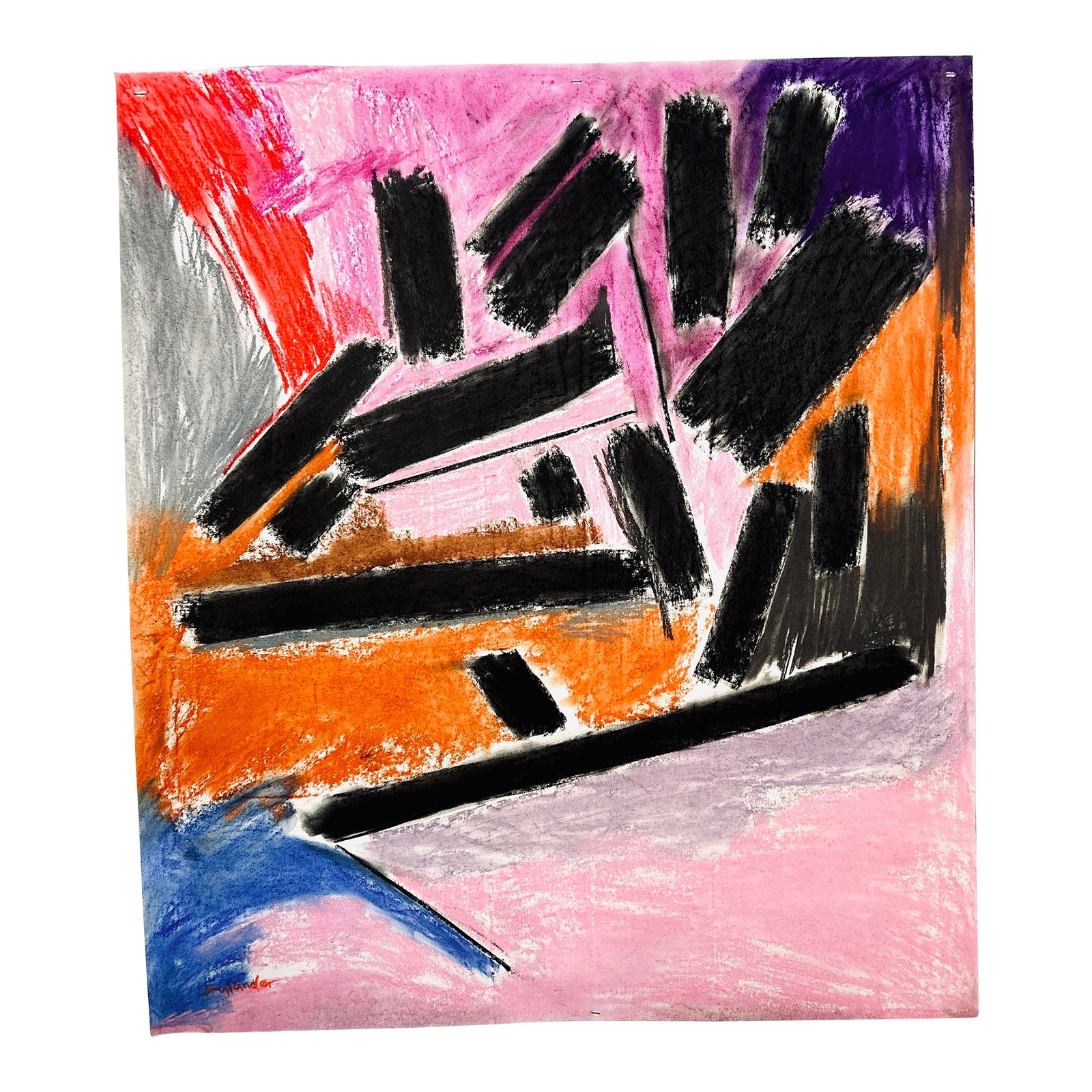 Abstract Expressionist Pastel Drawing by Erik Sulander | Chairish