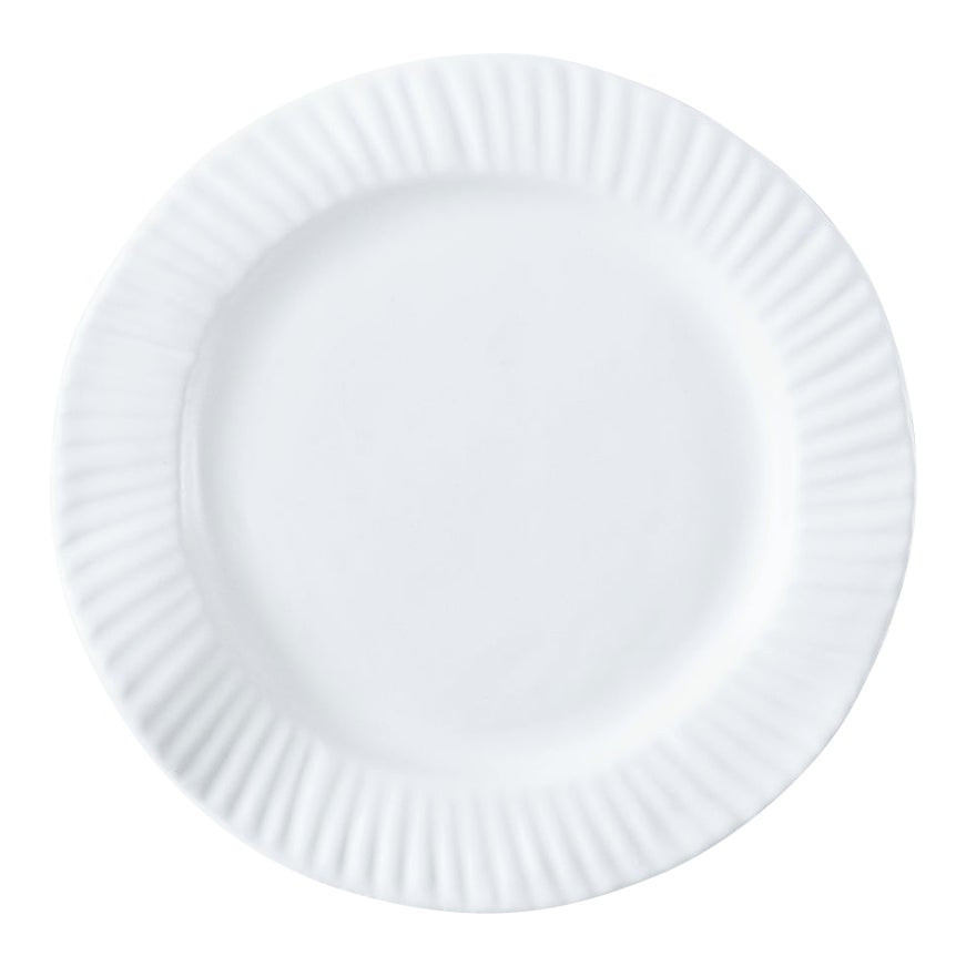 Porcelain Paper Plate in White, Large | Chairish