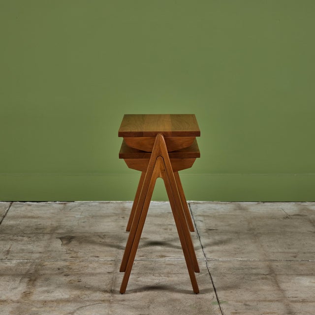 Pair of Teak Stacking Side Tables | Chairish