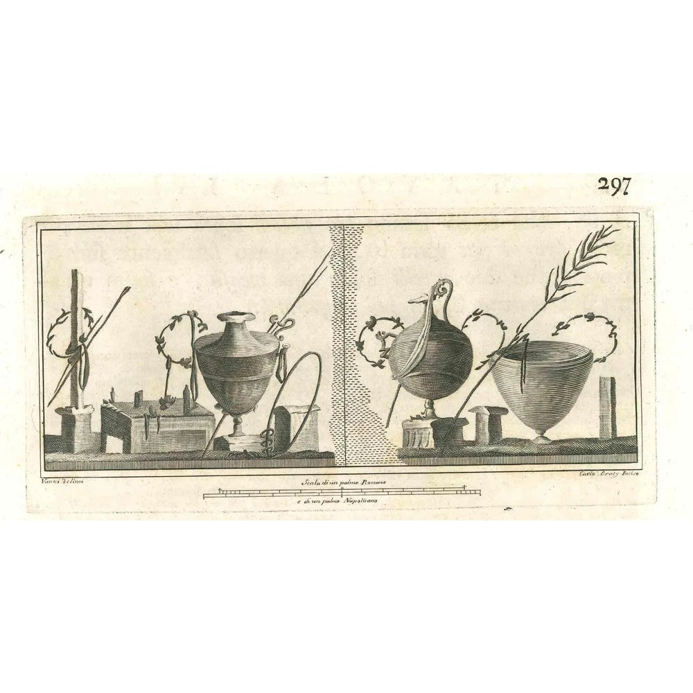 Carlo Oraty, Ancient Roman Still Life, Original Etching, 18th Century ...