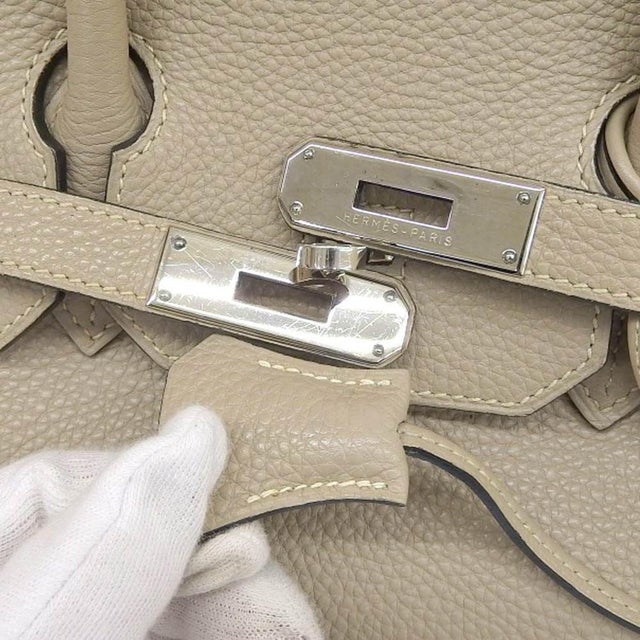Hermes Birkin 35 Handbag Togo Tourtiere Gray H Engraved | Chairish