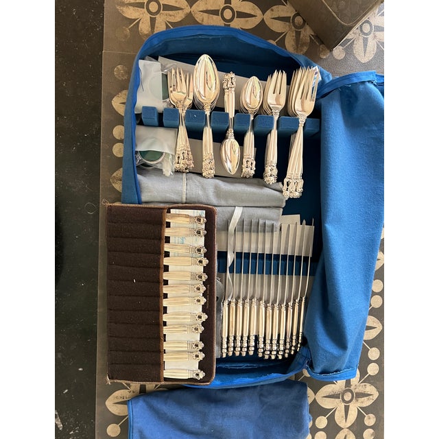 1950s Georg Jensen Acorn Pattern Sterling Silver Flatware Set- 123 ...