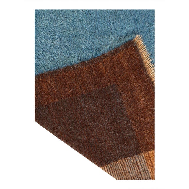 Blue & Orange Tulu Turkish Rug - 6' X 8' | Chairish