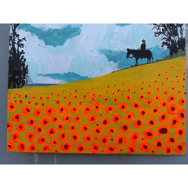 Cowboy Above a Field of Poppies Acrylic Painting by Joseph Christy ...