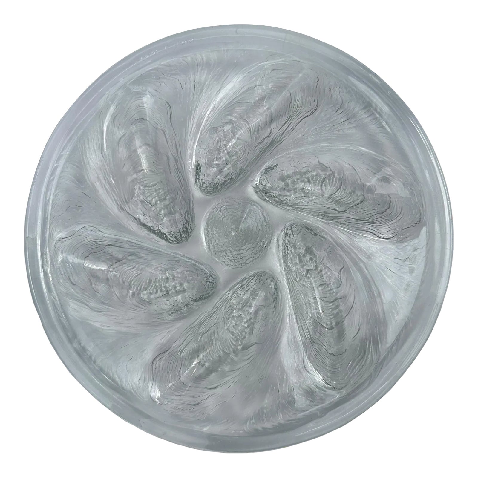 Mid 20th Century Clear Arcoroc France Textured Glass Oyster Plate ...