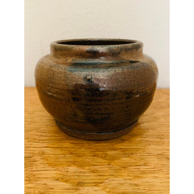 Mid Century Modern Ceramic Pottery Pot With Blenko Glass - 2 Piece Set ...