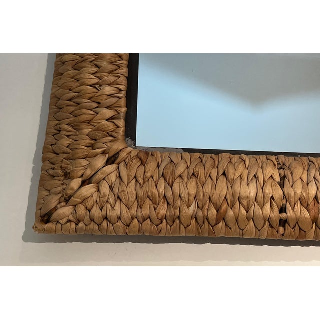 1970s Large Rectangular Rope Mirror | Chairish