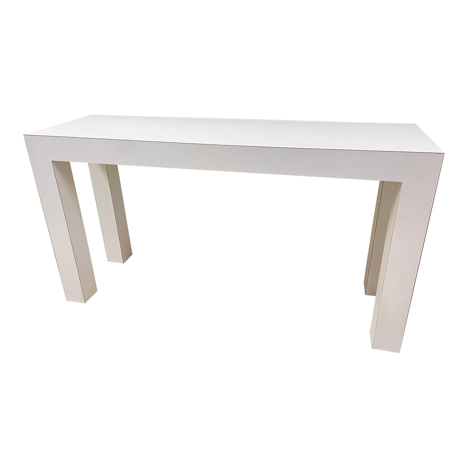 Modernist Style White Laminate Parsons Console Table | Chairish