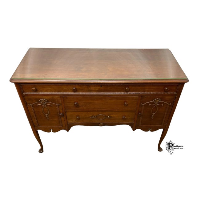Antique Traditional Victorian Style Mahogany Sideboard | Chairish