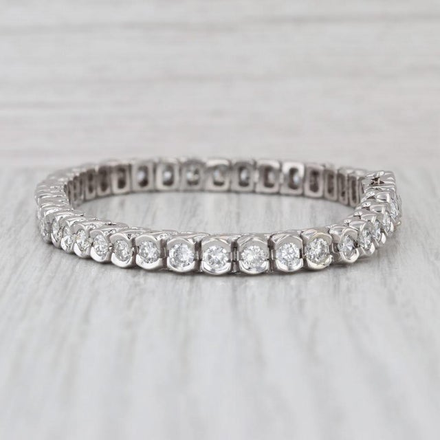 4.70ctw Diamond Tennis Bracelet Platinum 7" 5.2mm | Chairish