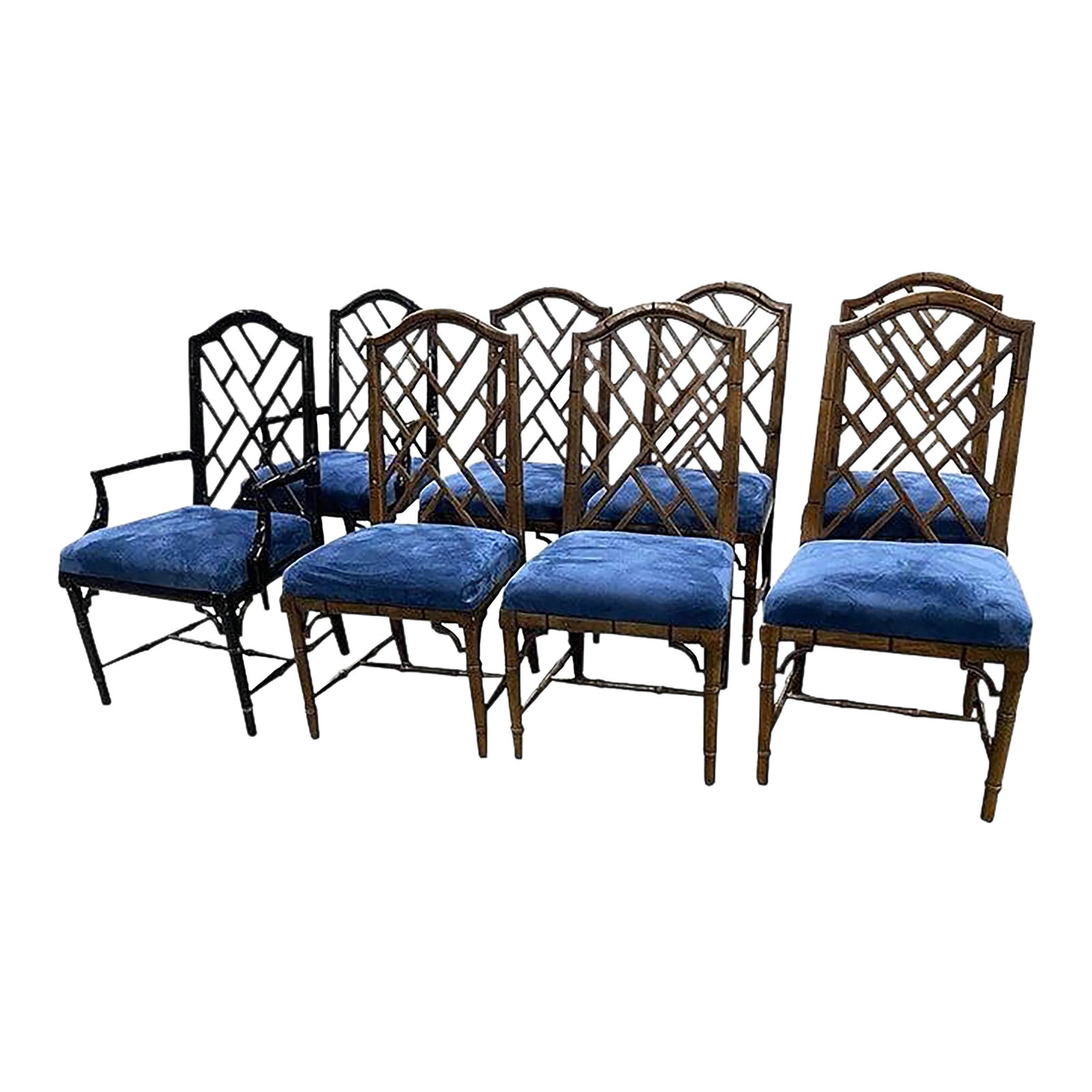Mid 20th Century Chinoiserie Faux Bamboo Dining Chairs by Century ...