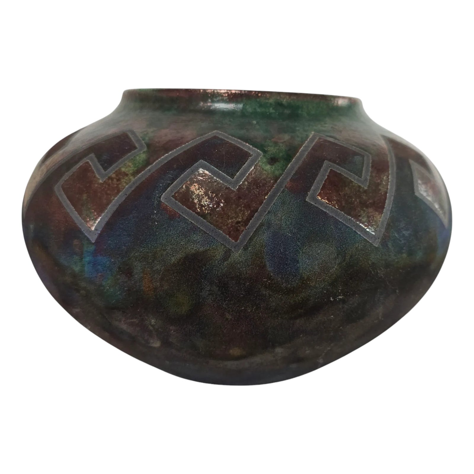 R. Kevin Kelley Studio Pottery Vase – 9” Iridescent Green, Southwest ...