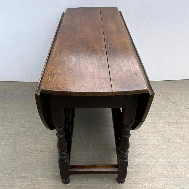 Large English Georgian Dark Oak Oval Gate-Leg Dining Table | Chairish