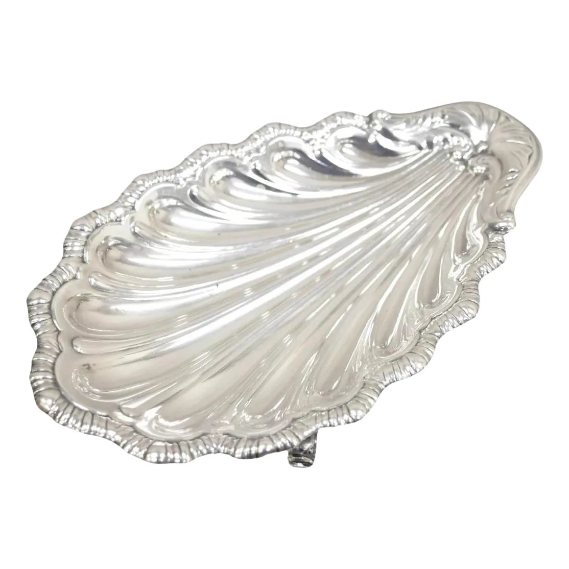 Vintage English Victorian Silver Plated Clam Shell Trinket Dish on ...