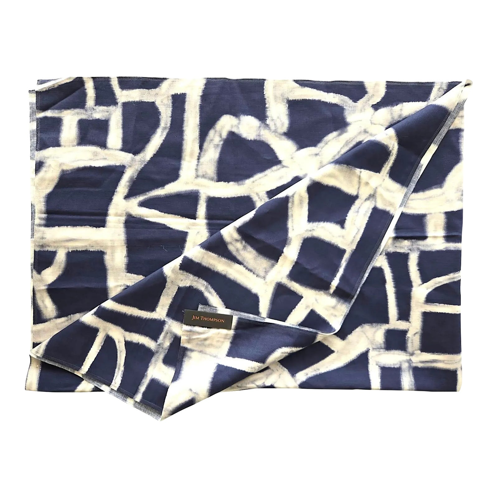 Jim Thompson Timbuktu Fabric in Midnight Blue, 40"/1 Meter | Chairish
